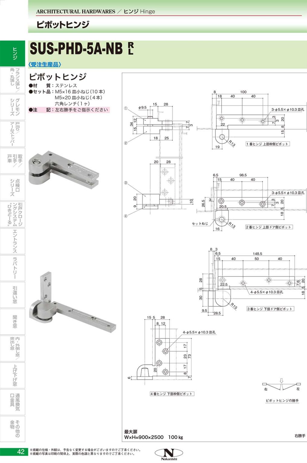 SUS-PHD-5A-NB : 中西産業株式会社